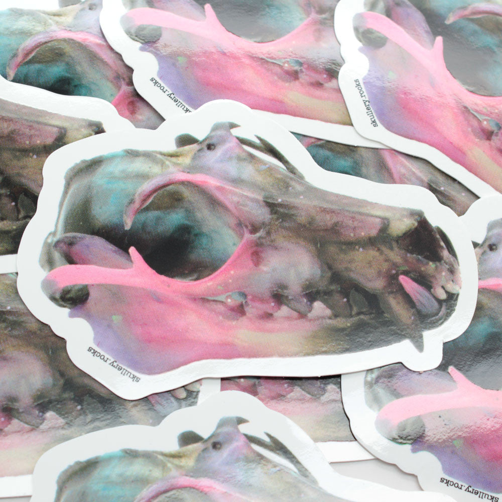 galaxy flying fox bat skull sticker - skullery